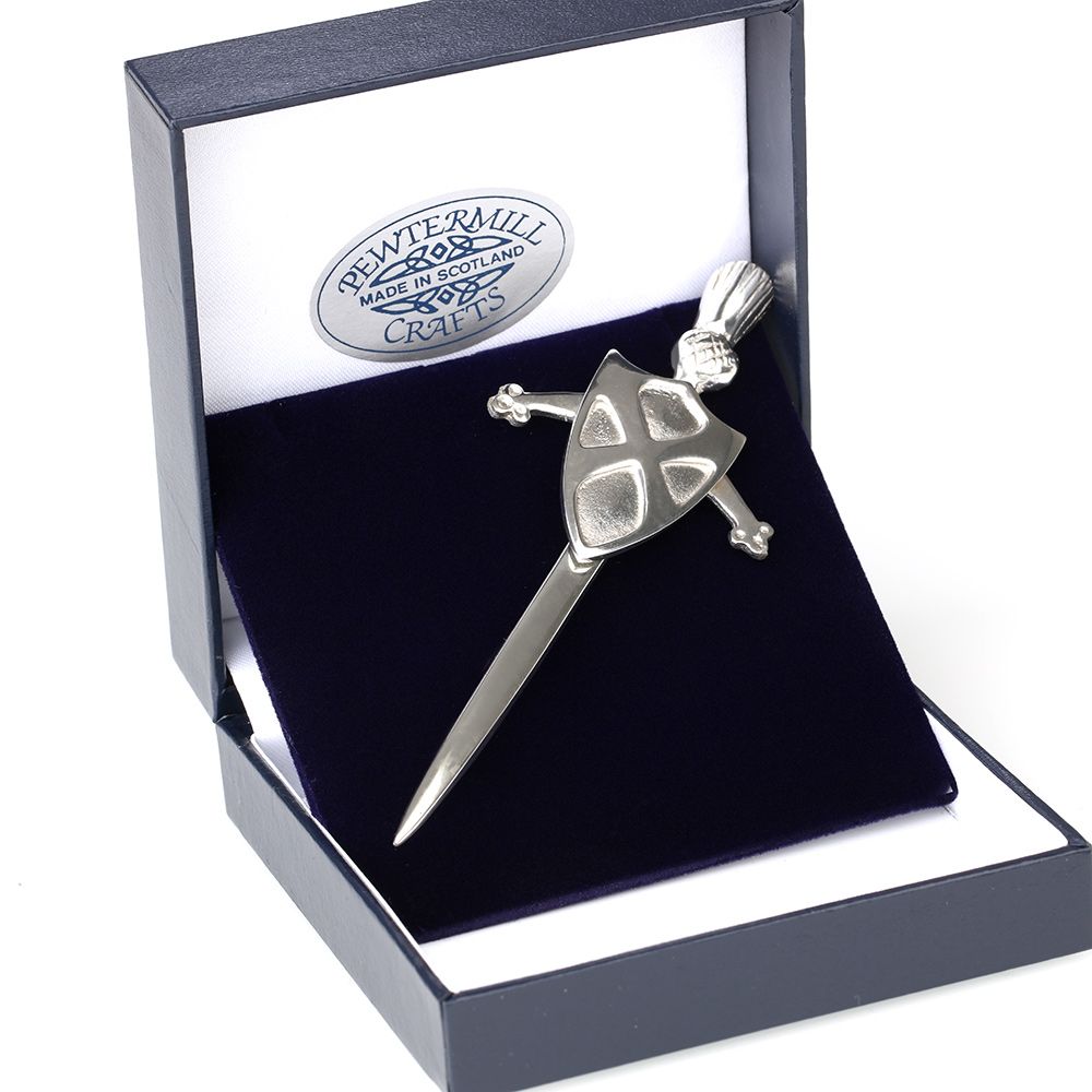 Saltire & Thistle Kilt Pin - schottische Nationalflagge & Distel