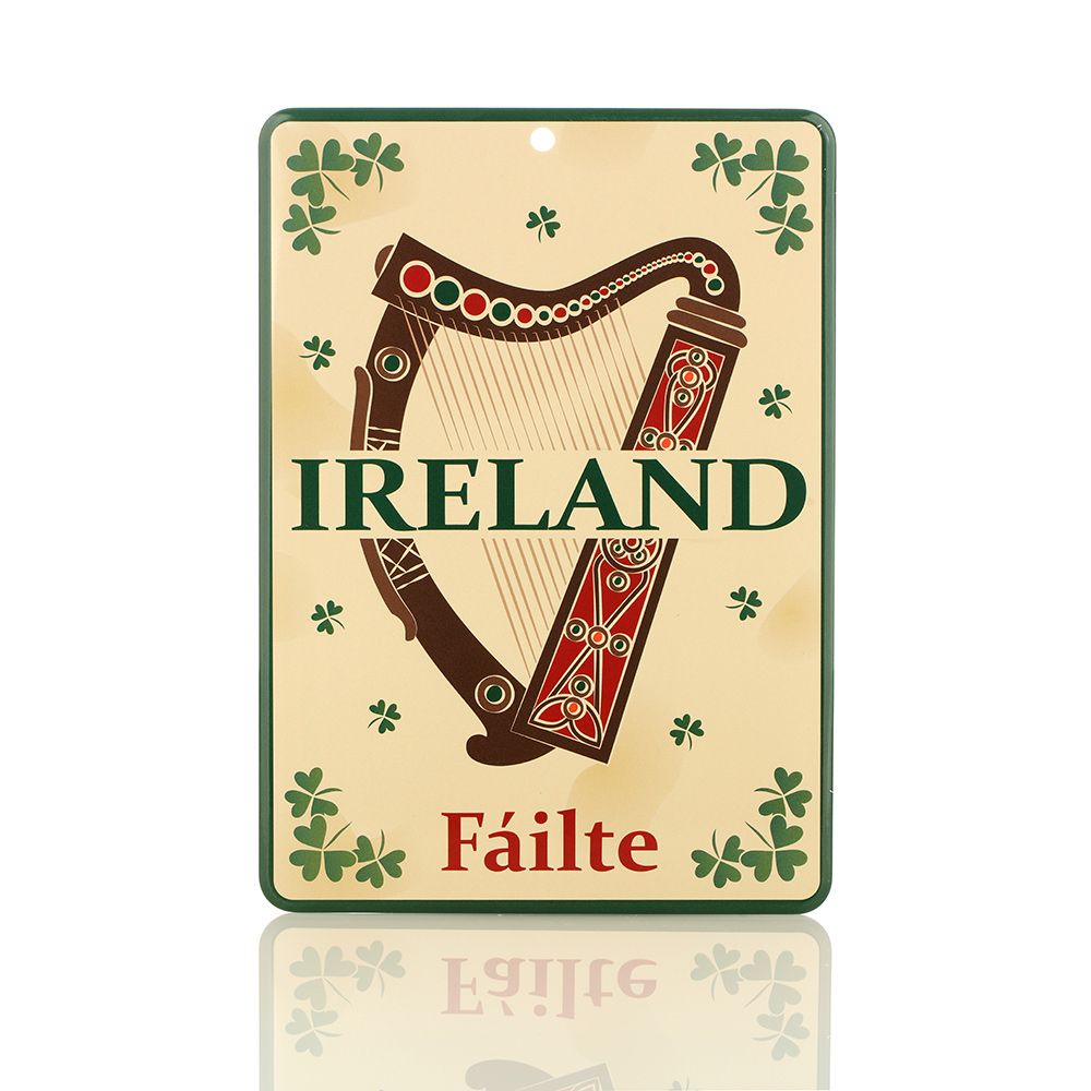 Fáilte Ireland - nostalgisches Irland Blechschild - irische Harfe ...